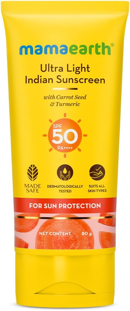 Amazon.com: Mamaearth Ultra Light Sunscreen Lotion | Organic & Natural ...
