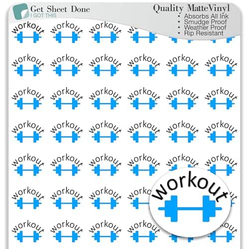 Amazon.com: Workout Planner Sticker / 54 Fun Vinyl Stickers (1/2 ...