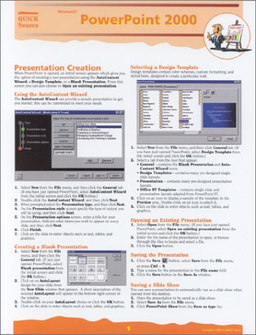Microsoft PowerPoint 2000 Quick Source Guide: Quick Source ...