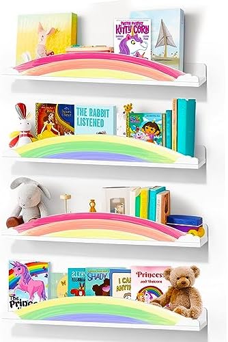 Amazon.com: Garybank Rainbow Wall Bookshelves for Kids - 24.8 Inch Set ...
