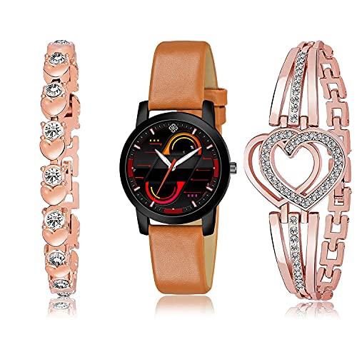 Buy NIKOLA Exclusive Watch and Bracelet Combo Analogue Black and Rose ...