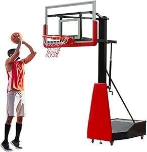 Amazon.com: Adult and Youth Liftable Basketball Hoop, with Wheels for ...