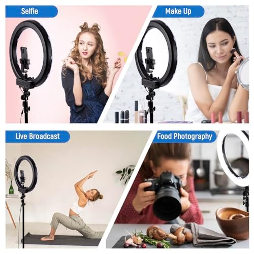 NEEWER Ring Light Kit: 18"/45cm Outer 55W 5600K Dimmable LED Ring Light ...