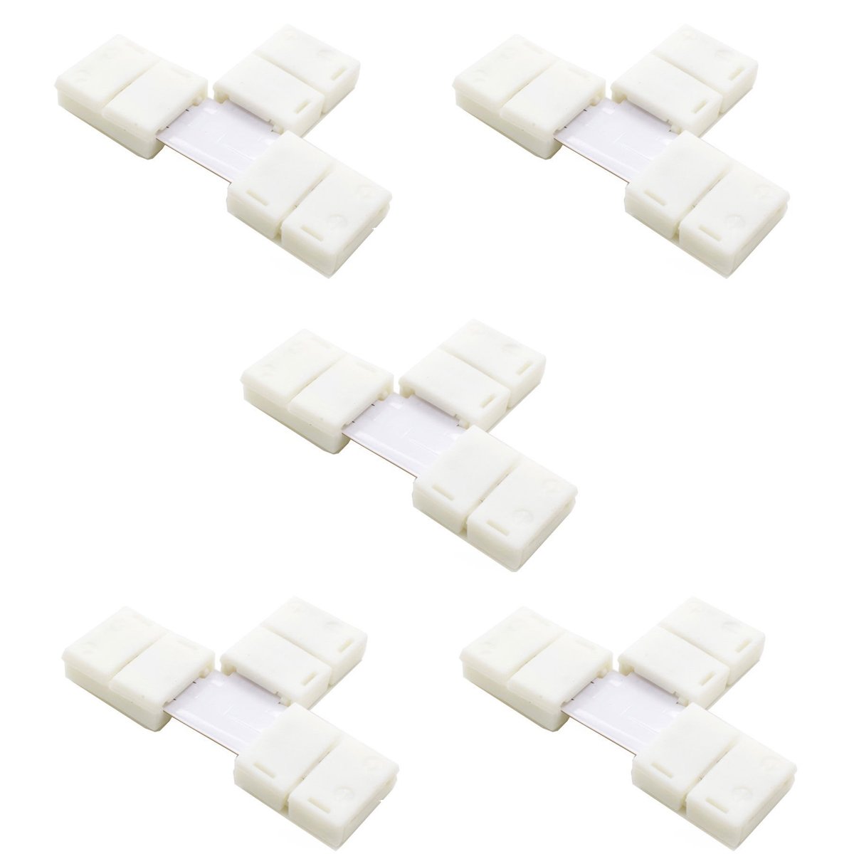 Buy Pack of 5 T Shape Clip for 2Pin 10mm LED Strip 5050 5630 Connector ...