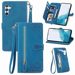 Monwutong Zipper Storage Design Wallet Case for Samsung Galaxy A54 5G (Not 4G), Skin Friendly ...