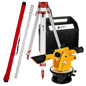AdirPro Transit Level Kit with High Visibility Tripod & Grade Rod – 22X ...