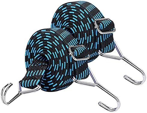 iCOMO 2 Pack Adjustable Flat Bungee Cord, 80 Inch Flat Bungee Strap ...