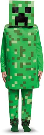 Amazon.com: Creeper Deluxe Minecraft disfraz, verde, grande (10-12 ...