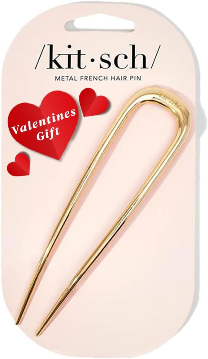 Kitsch Metal French Hair Pins for Women, Gold French Pins for Thick ...