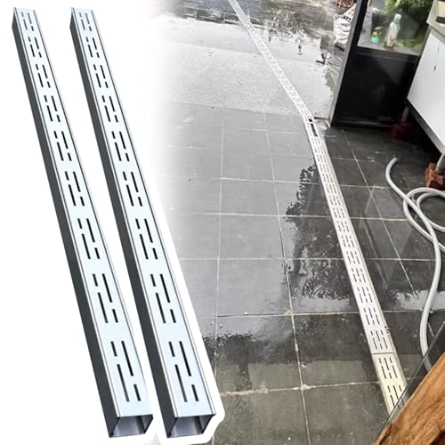 2 5 8 Pcs Trench Drain System For Yard Low Profile, Hidden Driveway ...