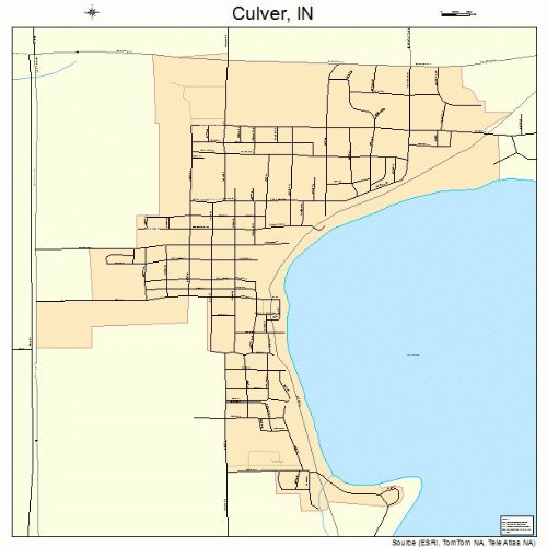 Large Street & Road Map of Culver, Indiana IN - Printed poster size ...
