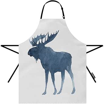 Amazon.com: Moslion Moose Apron 31x27 Inch Cute Christmas Animal Moose ...