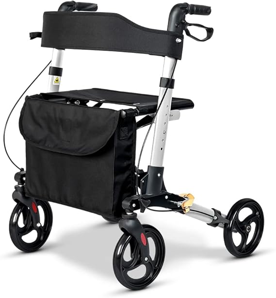 Altus Rolling Walker Mobility Aid Rollator with Seat Padded Armrest ...