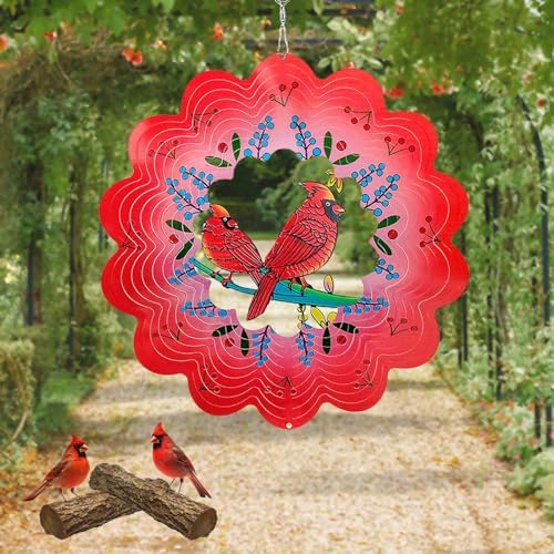 Amazon.com: Liranovly Cardinal Wind Spinner-3D Metal Hanging Wind ...