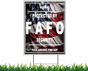 Amazon.com : Warning Protected By FAFO Security V2 American Flag 18x24 ...