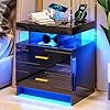 Amazon.com: FOMNEY LED Nightstand with Wireless Charging Station ＆USB ...