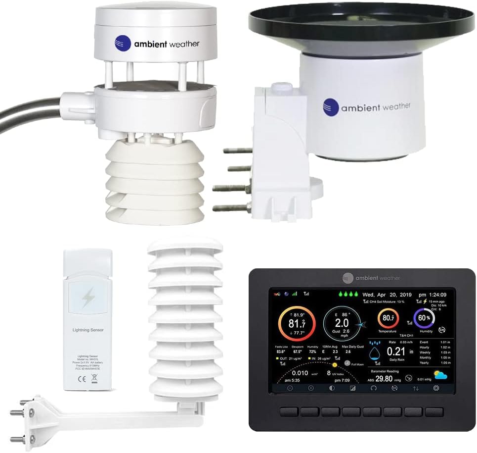 Amazon.com: Ambient Weather WS-5000 Storm Bundle - Ultrasonic Smart ...