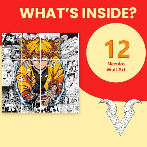 VEENSHI Set of 12 Zenitsu Wall Art | Demon Slayer Poster | Anime Art ...