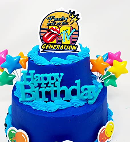 1980's Part of the MTV Generation Birthday Cake Topper (Unique Design ...