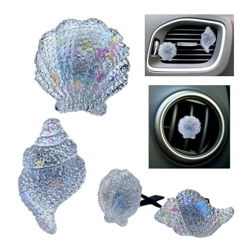 Amazon.com: ShopCarCandy (4pc) Seashell Vent Clip, Beach Car Accessory ...