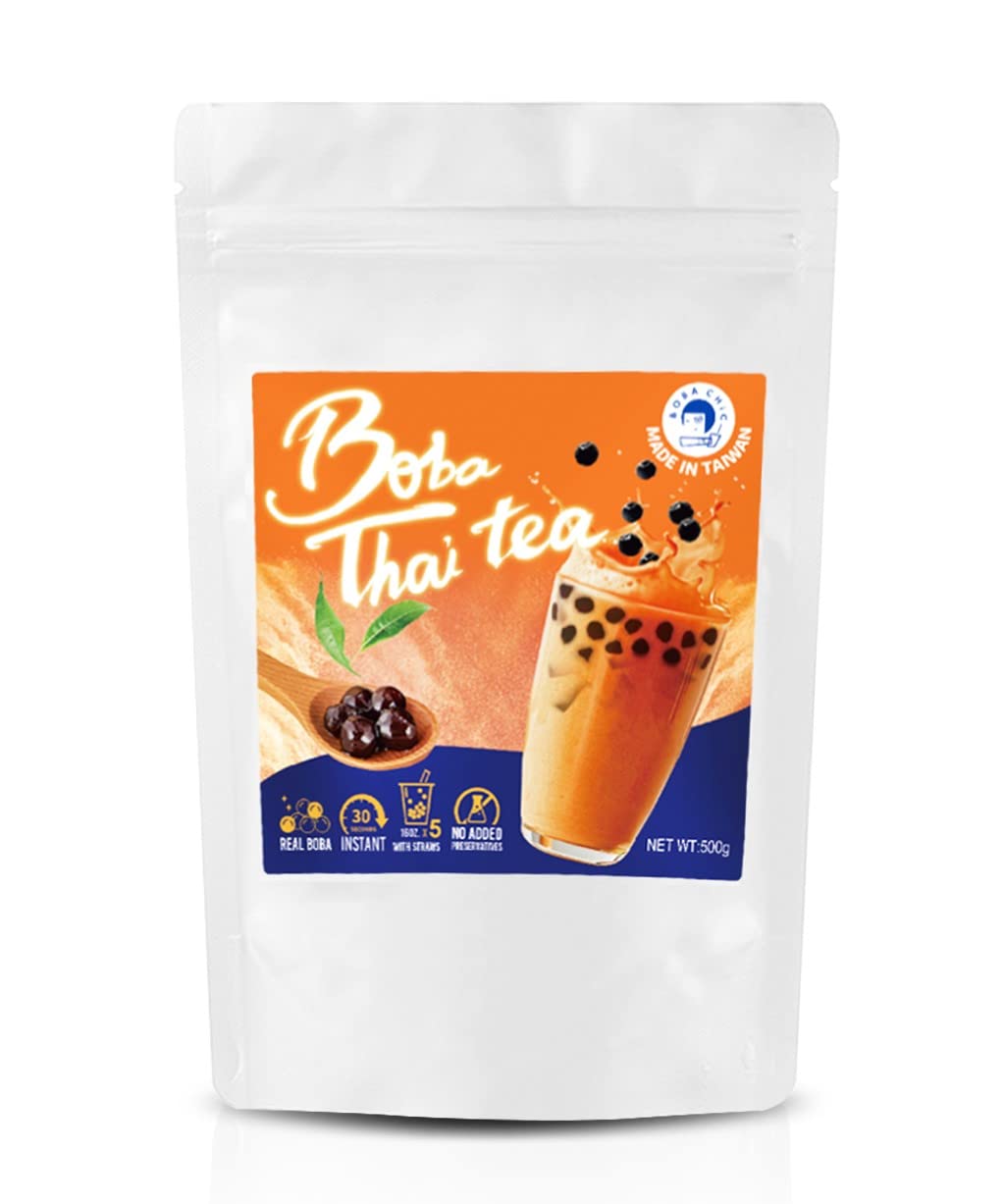 Buy [BOBA CHiC] Boba Thai Iced Tea Kit 500g- 5 Kits makes 5 cups of 16oz large servings - 100% ...