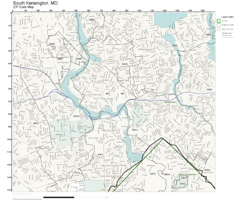 Amazon.com : ZIP Code Wall Map of South Kensington, MD ZIP Code Map ...
