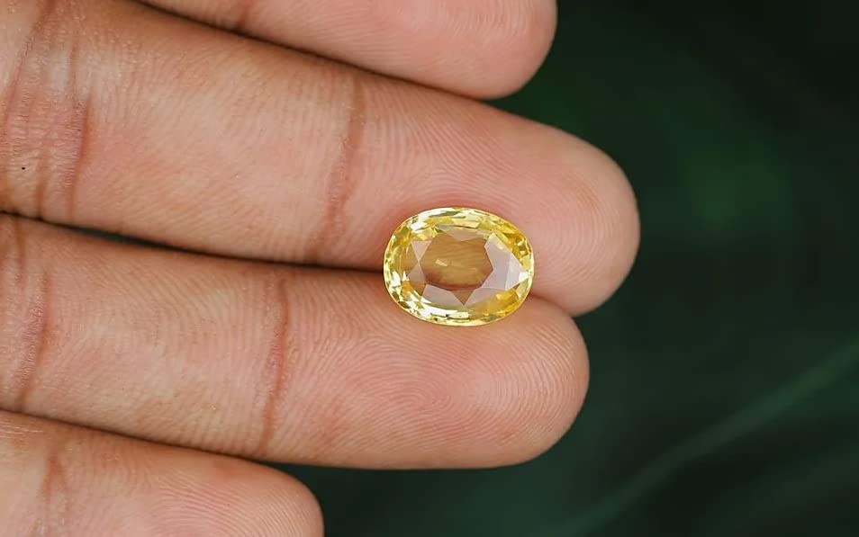 Buy Pukhraj Stone Original Certified 6 Carat नेचुरल श्रीलंकन पोखराज 6. ...