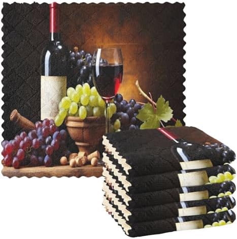 Amazon.com: Kigai Vineyard Wine Grape Kitchen Cloth Dish Towels 6-Pack ...