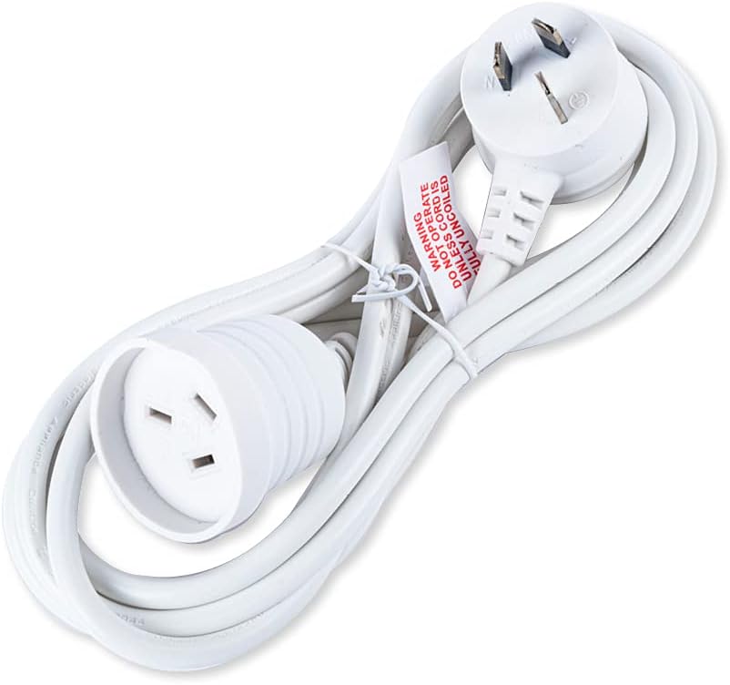 SAS Electrical 2400W Piggy Back Extension Lead, 3 Meter Length, White ...