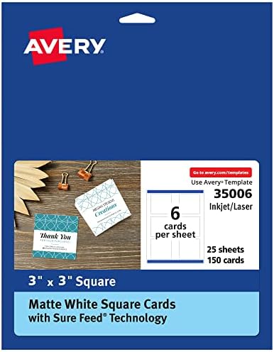 Amazon.com: Avery Printable Rectangle Cards with Sure Feed Technology ...