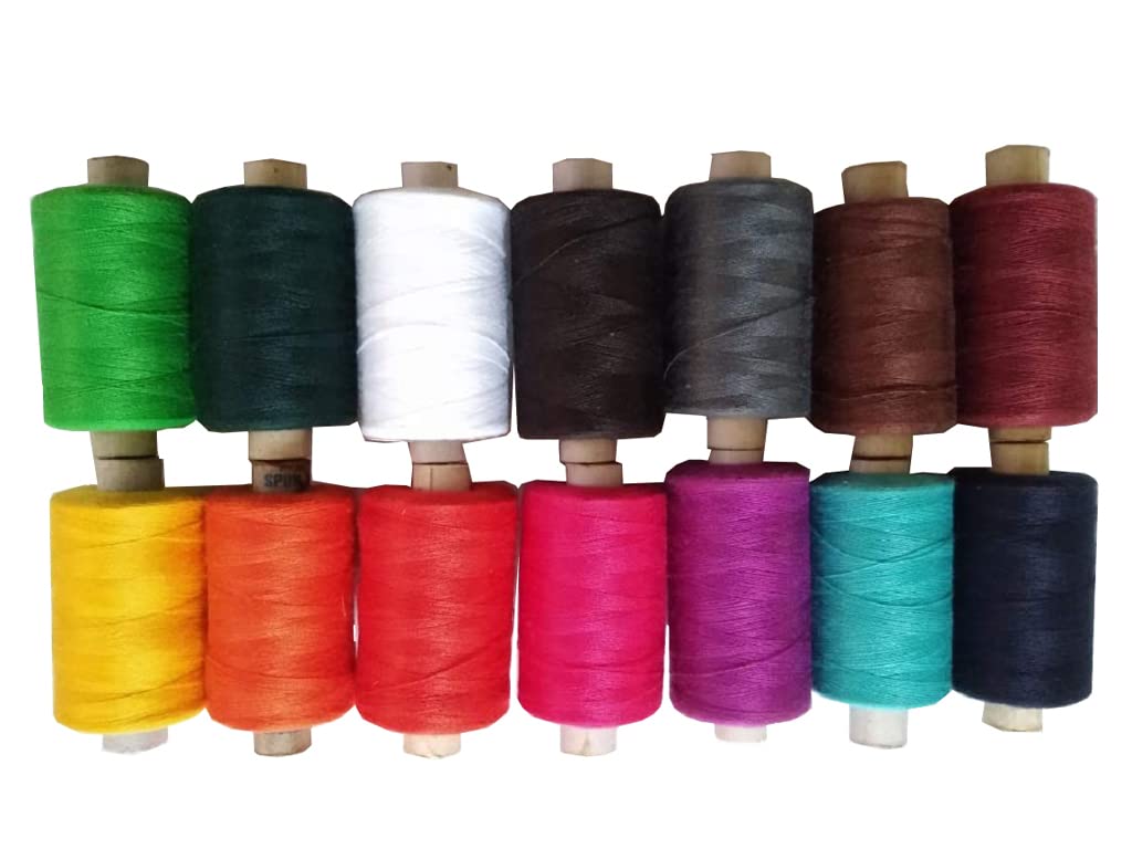 TE Rill Thread 14 Pcs Machine and Hand Stitching Basic Color Strong ...