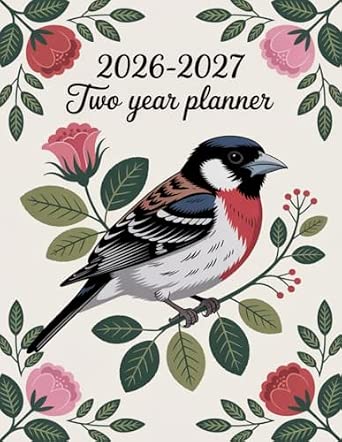Amazon.co.jp: 2026-2027 Two Year Planner: Rose-Breasted Grosbeak Bird ...