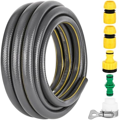Garden Hose Pipe - 5M Outdoor Water Pipes 1/2" Garden Hose Connector ...