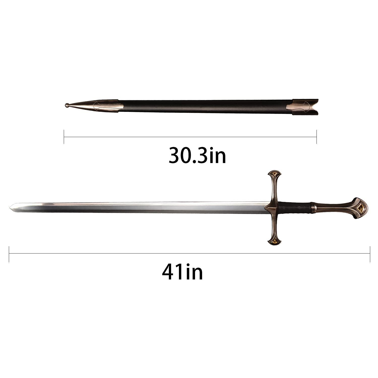 Buy kljhld Narsil Sword Aragon European Style Knight Long Sword Western ...