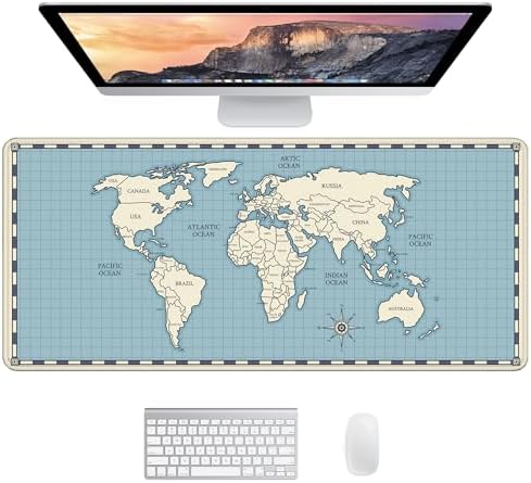 JJ PRIME - World Map Desk Mat Large Mouse Mat Gaming Mat | Computer Mat ...