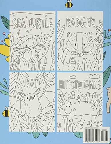 100 Animals for Toddler Coloring Book: My First Big Book of Easy ...