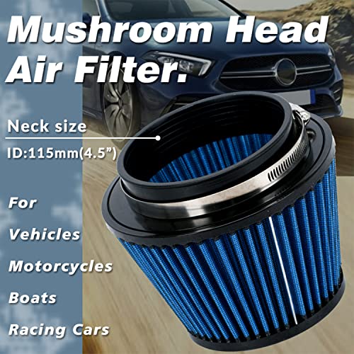 Snapklik.com : Blue Neck 45/115mm Car High Flow Cold Air Intake Air ...