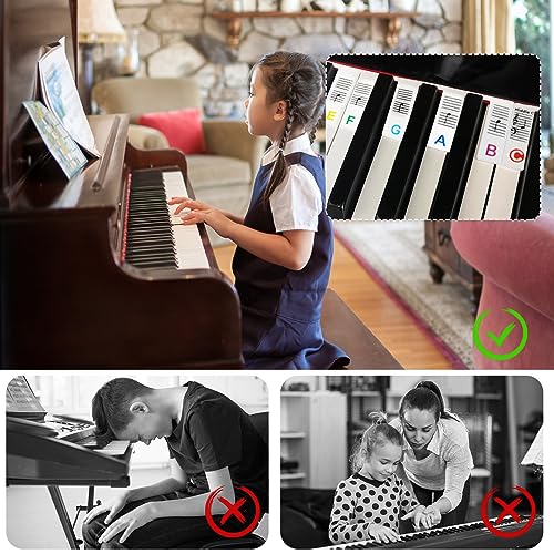 Silicone Piano Keyboard Stickers, Removable Piano Keyboard Note Labels ...