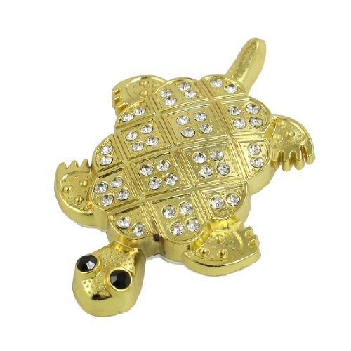 Alcoa PrimeRhinestone Inlaid Gold Tone 3D Tortoise Sticker Decal for ...