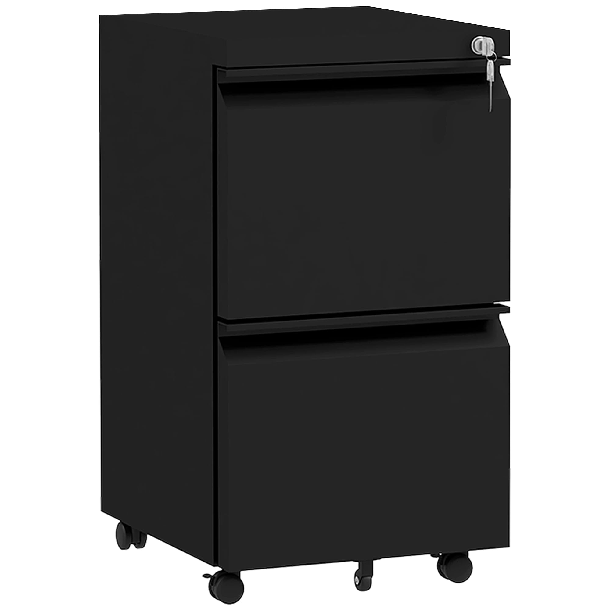 Vinsetto 2-Drawer Mobile Filing Cabinet, Steel Lockable File Cabinet ...
