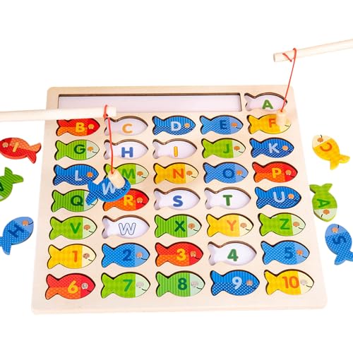 Fishing Toys for Toddlers – Wooden Magnetic Fishing Game and Puzzle ...