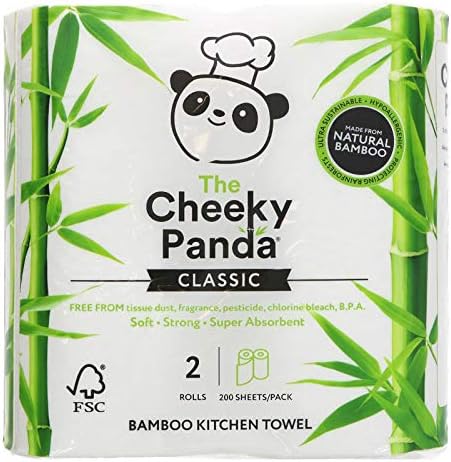 The Cheeky Panda Bamboo Kitchen Roll | 2 Kitchen Rolls - 200 Super ...