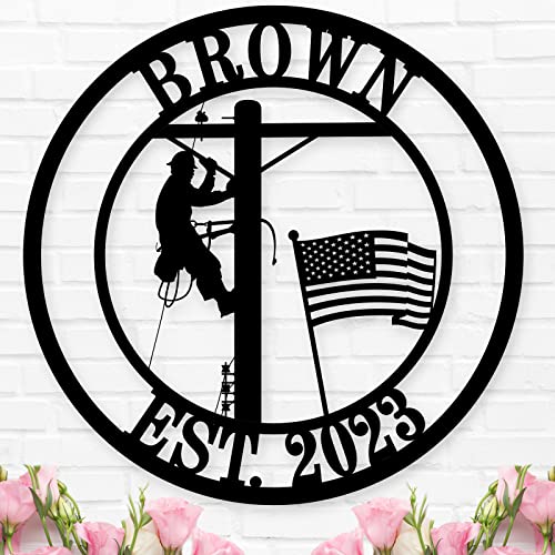 Amazon.com: Personalized Lineman Metal Sign Personalized Lineman Dad ...