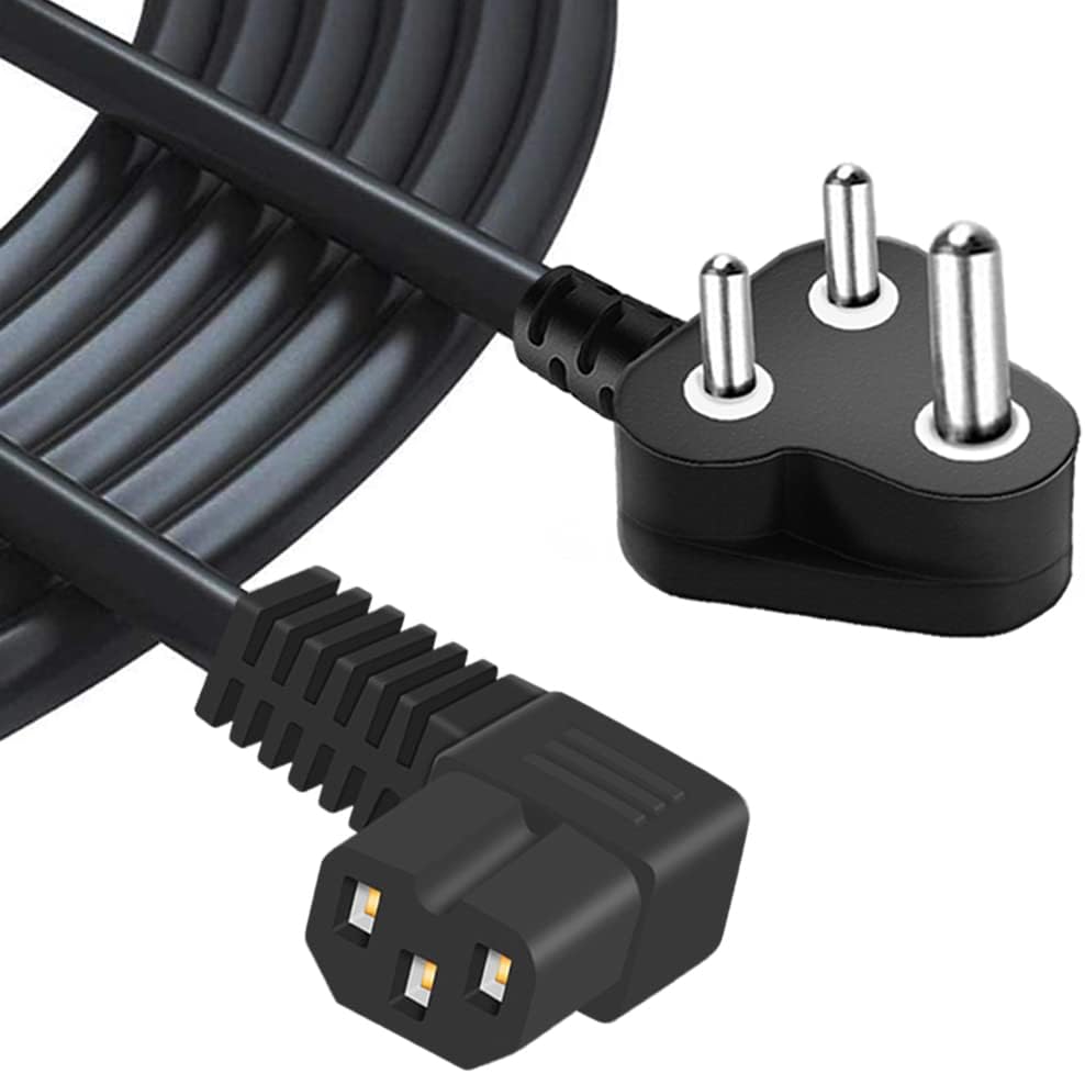 Buy TECH-X 90 Degree L Shape 1.8 Meter 3 Pin Power Cable for PC, 18 AWG ...