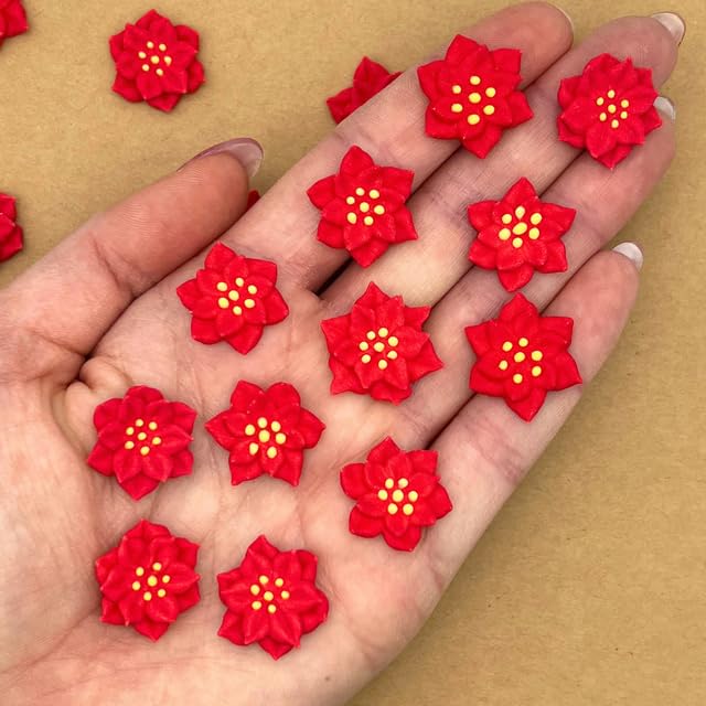 Amazon.com: 12 Mini Icing Poinsettias by Simply Sucré | Royal Icing ...