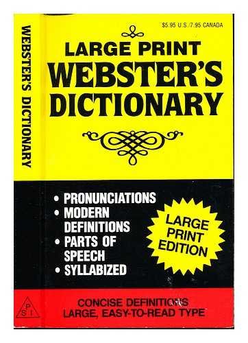 Large Print Webster's Dictionary: Webster's Dictionary: Amazon.com: Books