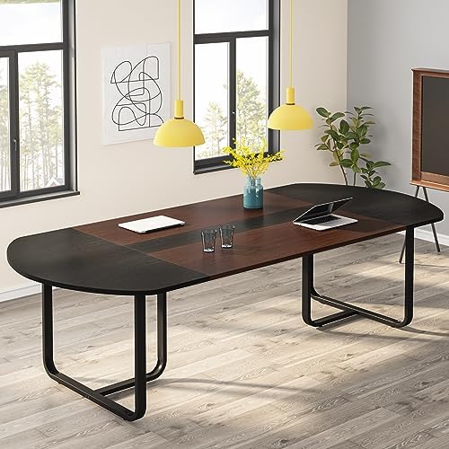 Amazon.com: Tribesigns 70.86 Inches 6FT Oval Conference Table, Two-Tone ...