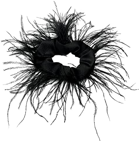 Amazon.com : 1PC Elegant Artificial Ostrich Feathers Hair Scrunchies ...