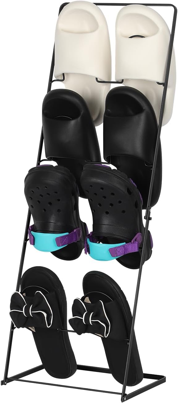 Amazon.com: Fogein Foldable Slipper Rack,4 Tiers Shoes Rack Entryway ...