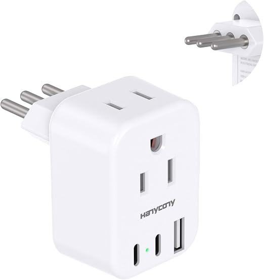 Amazon.com: HANYCONY Italy Travel Power Plug Adapter, Type L Plug ...